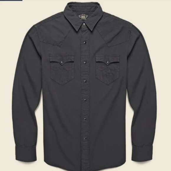 Ralph Lauren Double RL | Shirts | Rare Rrl Slim Fit Twill Western Shirt ...